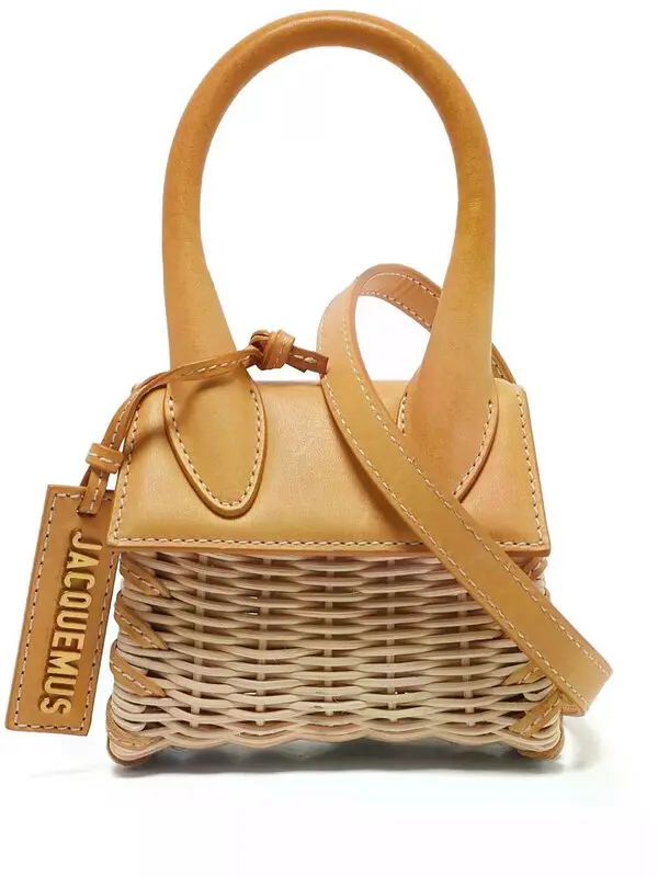 Jacquemus 2020s Leather And Rattan Bag