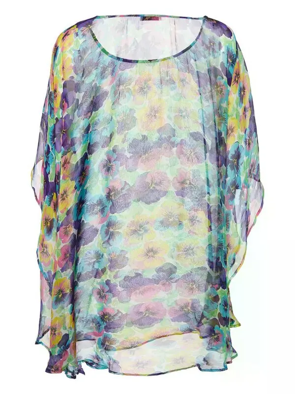 Versace Floral-print Silk Blouse