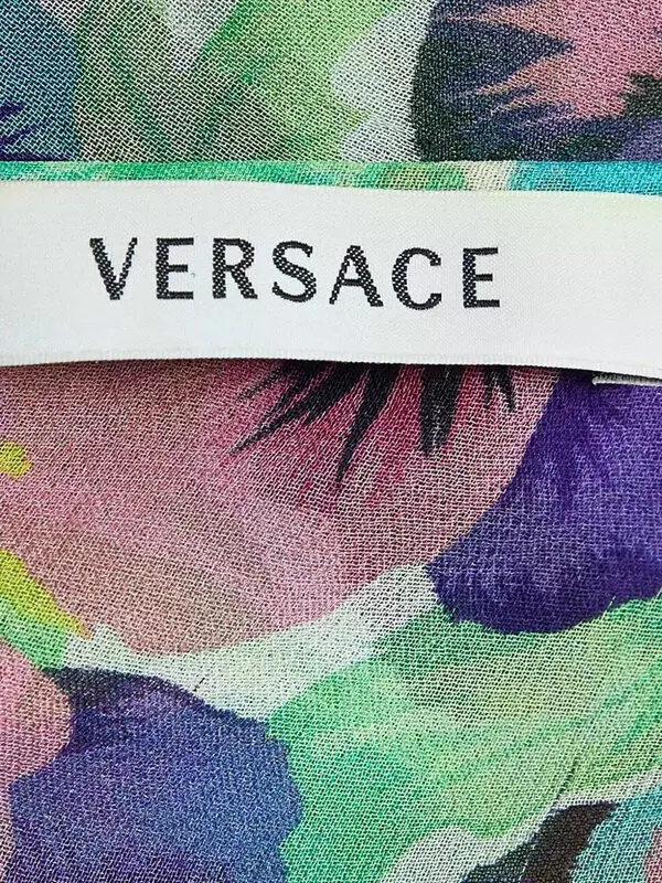 Versace Floral-print Silk Blouse