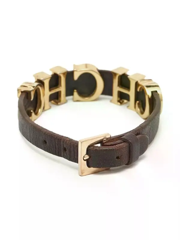 Carolina Herrera Logo-plaque Leather Bracelet