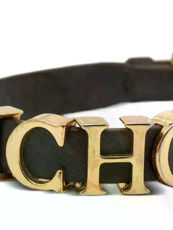 Carolina Herrera Logo-plaque Leather Bracelet