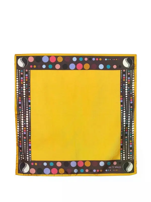 Etro Dot-pattern Silk Scarf - Yellow