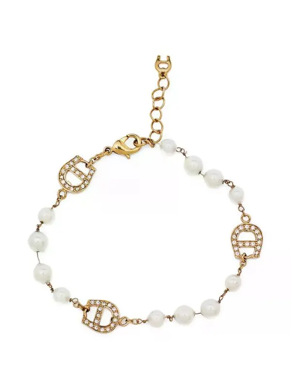 AIGNER Pearl-embellished Logo Bracelet - Gold