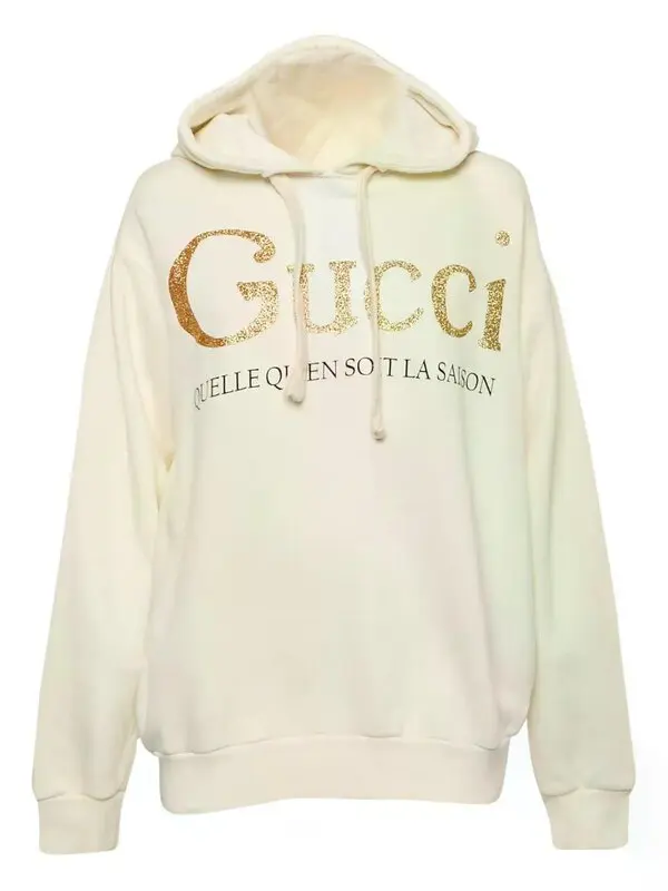 Gucci Glitter-logo Cotton Hoodie