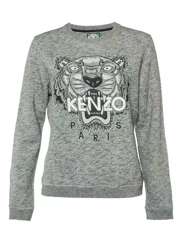 Kenzo Tiger-embroidered Sweatshirt - Grey