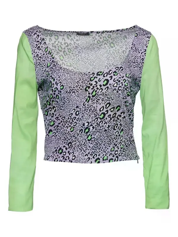 Versace Leopard-print Long-sleeve Top