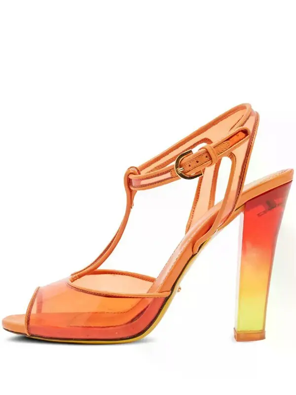 SERGIO ROSSI Clear-panel Block Heel Sandals