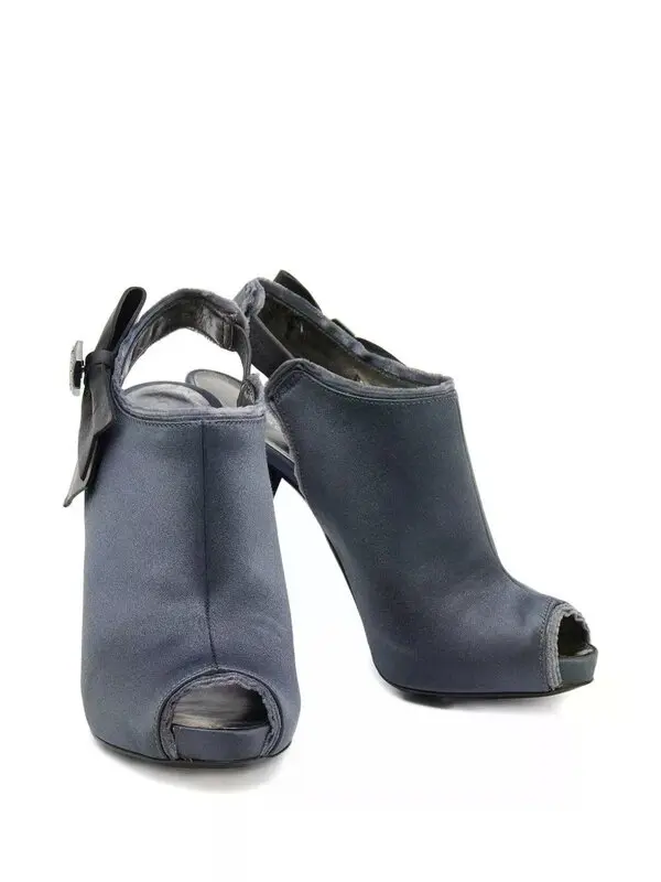 Marc Jacobs Navy Bow Detail Slingback Sandals
