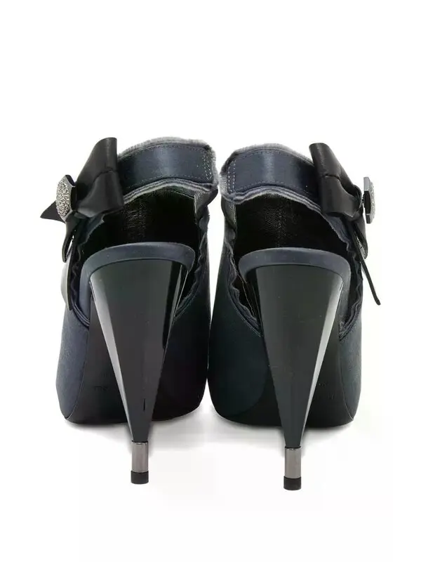 Marc Jacobs Navy Bow Detail Slingback Sandals