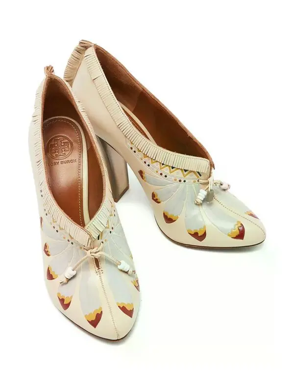 Tory Burch Paneled High Block Heel Pumps