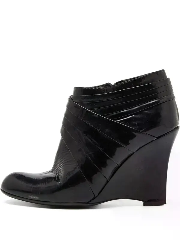 Valentino Garavani Patent Leather Ankle Wedge Boots