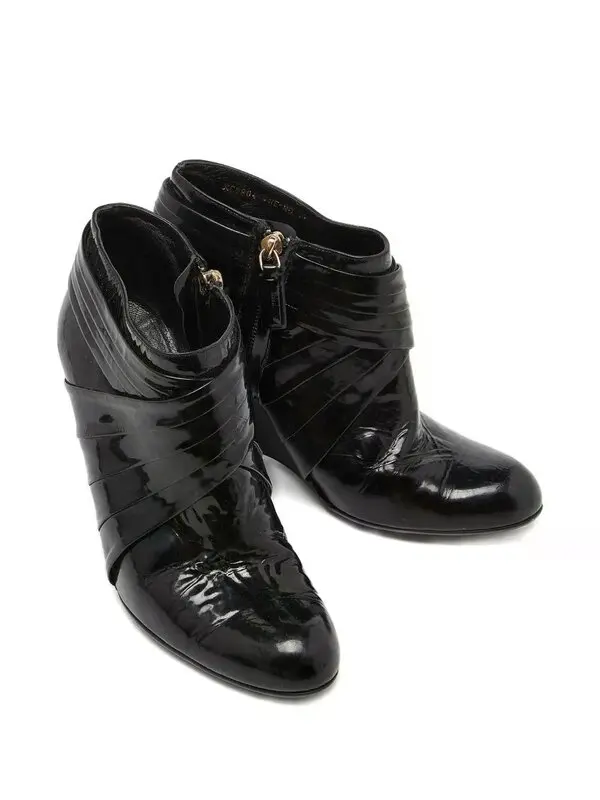 Valentino Garavani Patent Leather Ankle Wedge Boots
