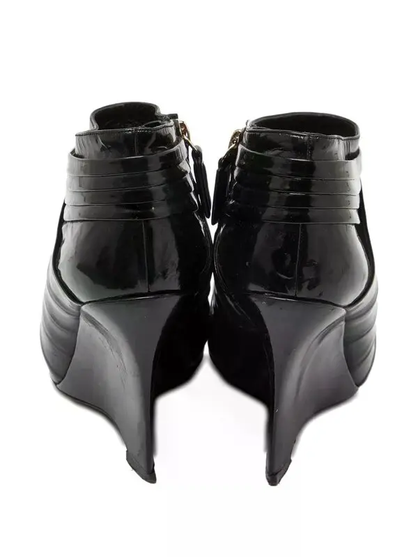 Valentino Garavani Patent Leather Ankle Wedge Boots