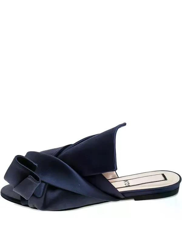 N°21 Satin Knot-embellishment Sandals - Blue
