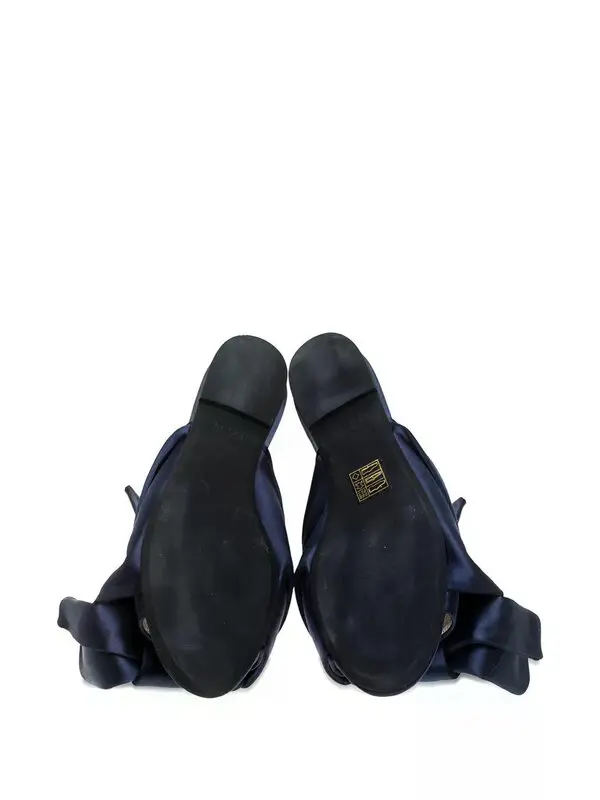N°21 Satin Knot-embellishment Sandals - Blue