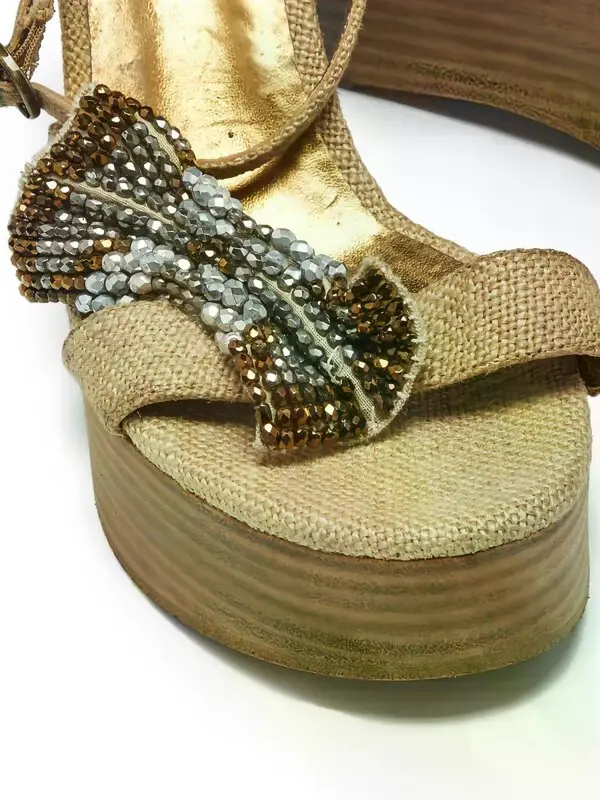 Chloé 105mm Crystal-embellished Wedge Sandals