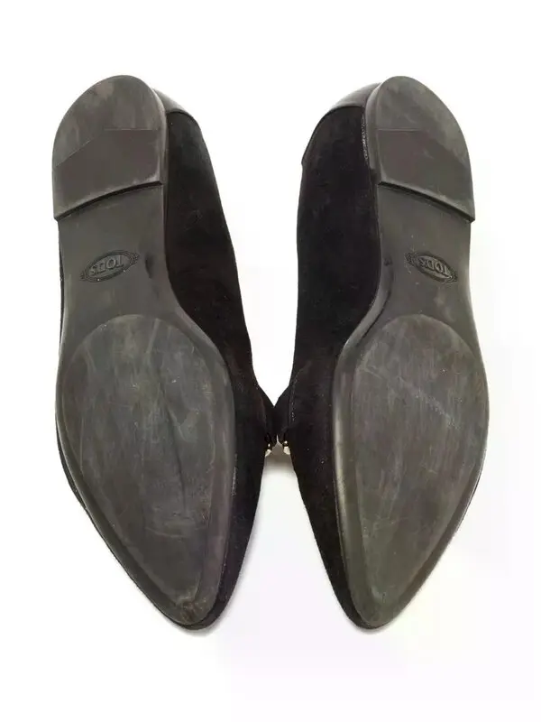 TOD'S Suede Bar-detail Loafers - Black