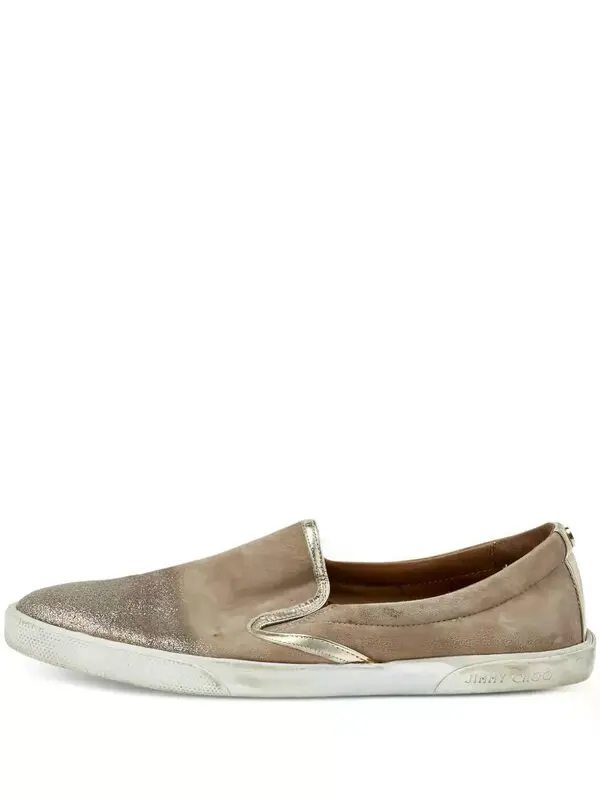JIMMY CHOO Suede Glitter Slip-on Sneakers