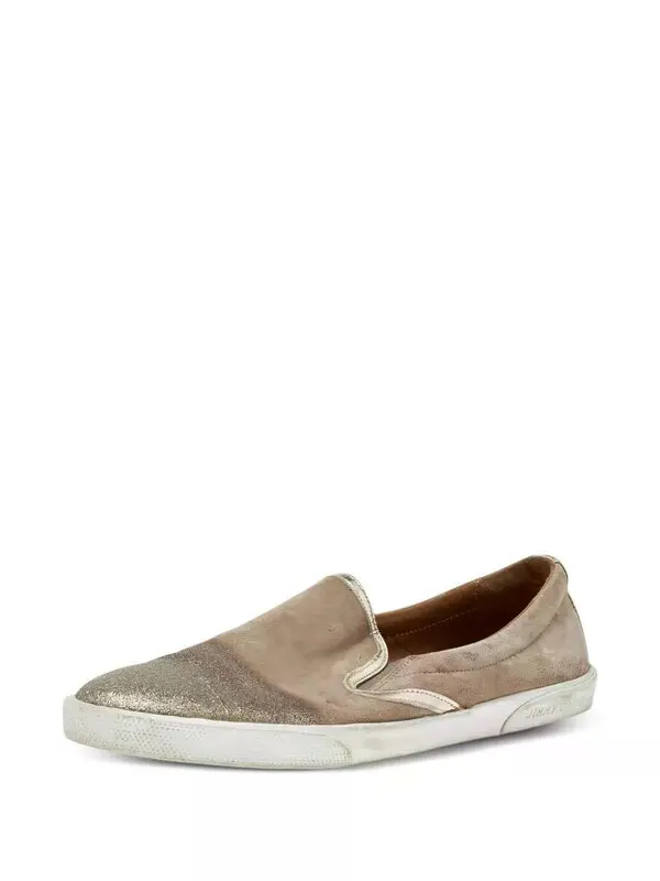 JIMMY CHOO Suede Glitter Slip-on Sneakers