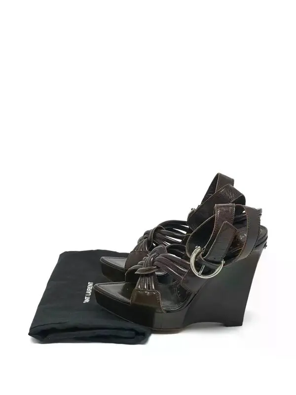 Saint Laurent Leather Wedge Sandals