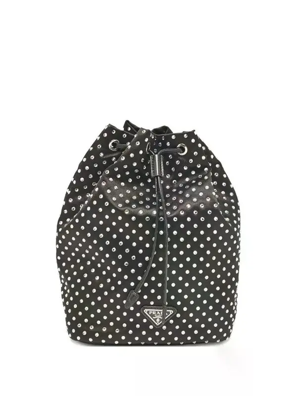 Prada Crystal Embellishment Drawstring Bucket Bag