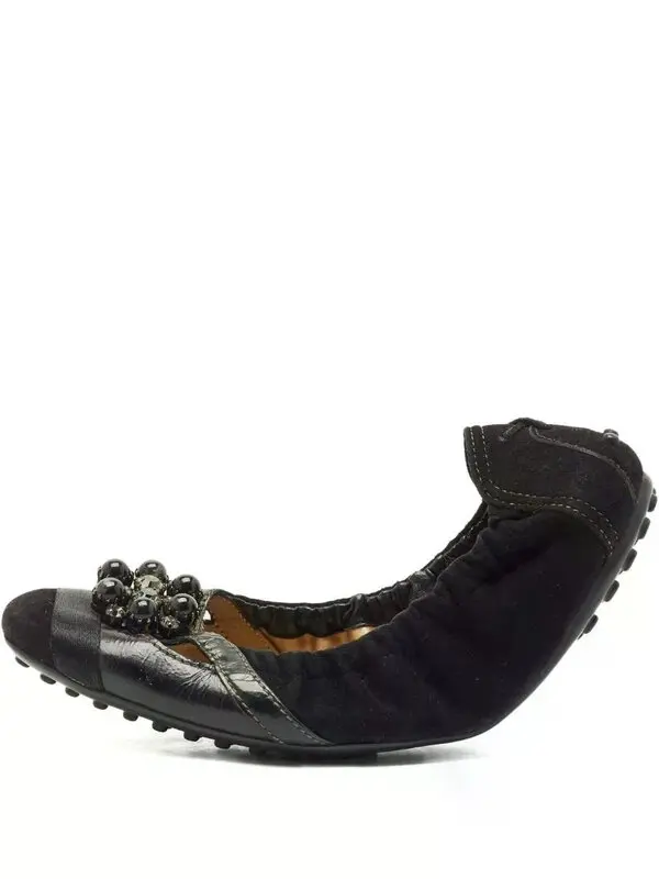 TOD'S Beaded Panelled Ballet Flats
