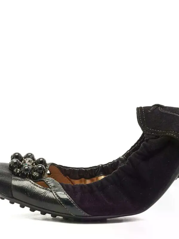 TOD'S Beaded Panelled Ballet Flats