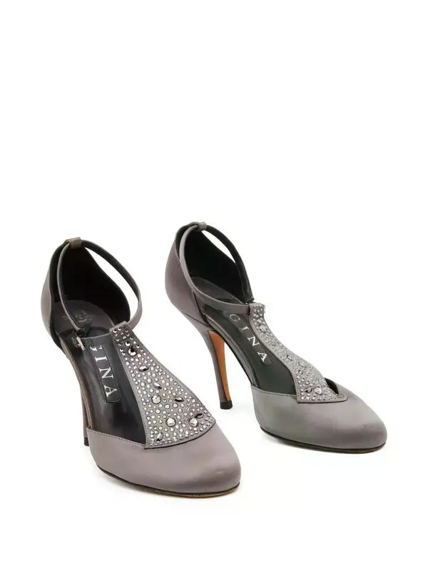 GINA Embellished T-strap Pumps
