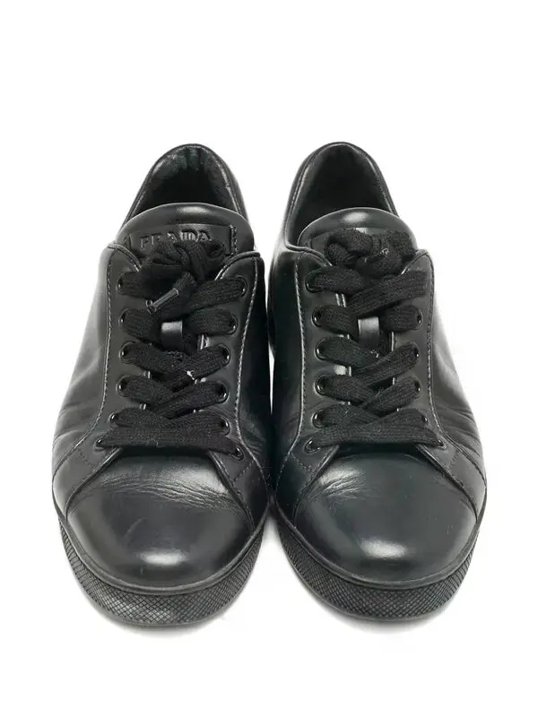 Prada Leather Lace Up Sneakers