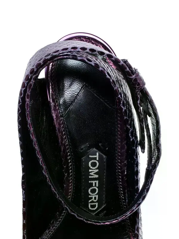 TOM FORD 90mm Snakeskin Ankle-strap Pumps