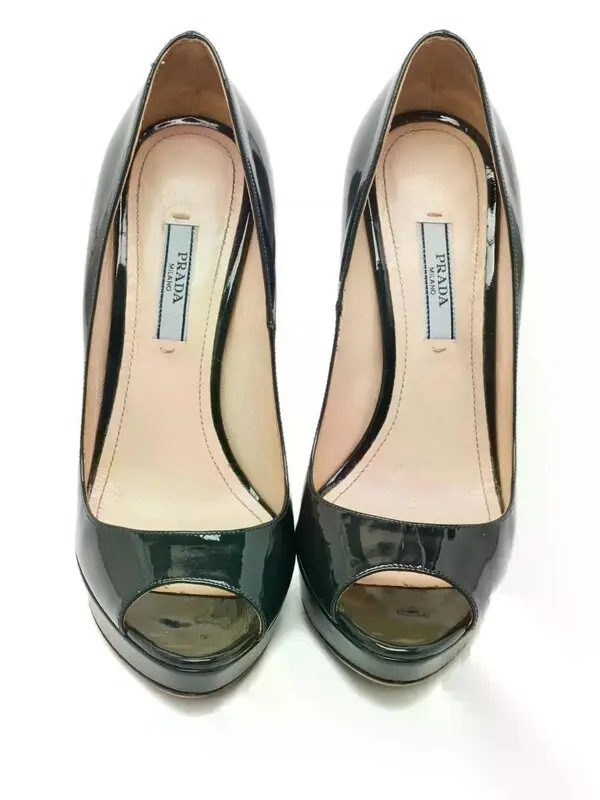 Prada Patent Leather Peep-toe Pumps