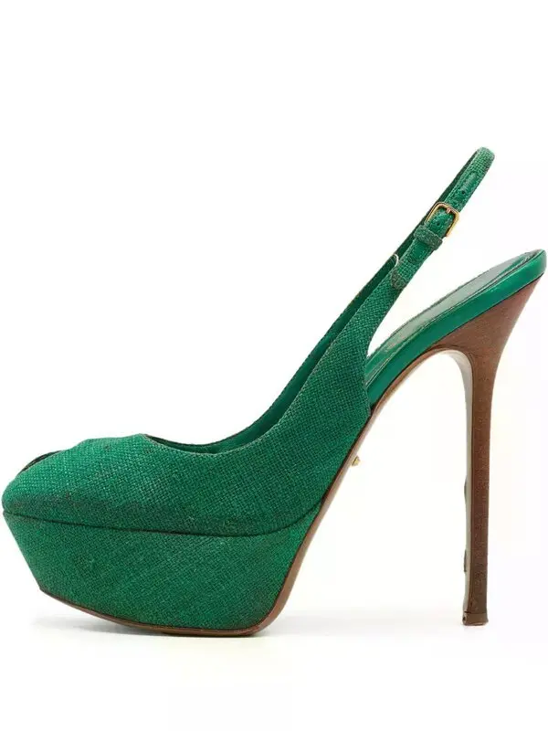 SERGIO ROSSI Peep-toe Slingback Sandals