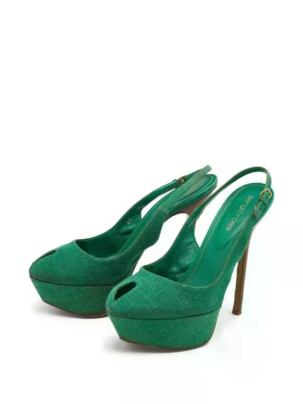SERGIO ROSSI Peep-toe Slingback Sandals