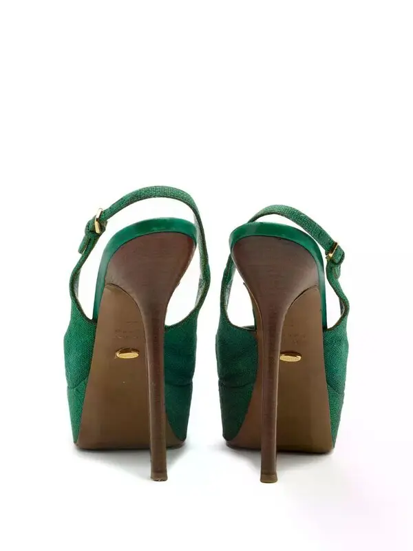 SERGIO ROSSI Peep-toe Slingback Sandals