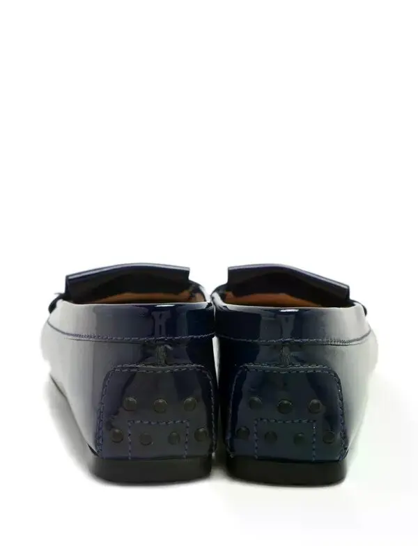 TOD'S Patent-leather Fringe Loafers - Blue