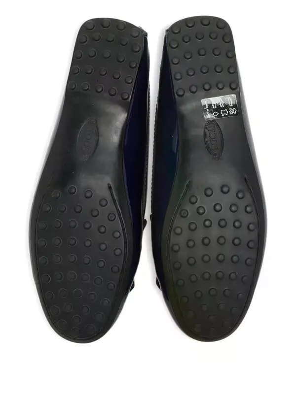 TOD'S Patent-leather Fringe Loafers - Blue