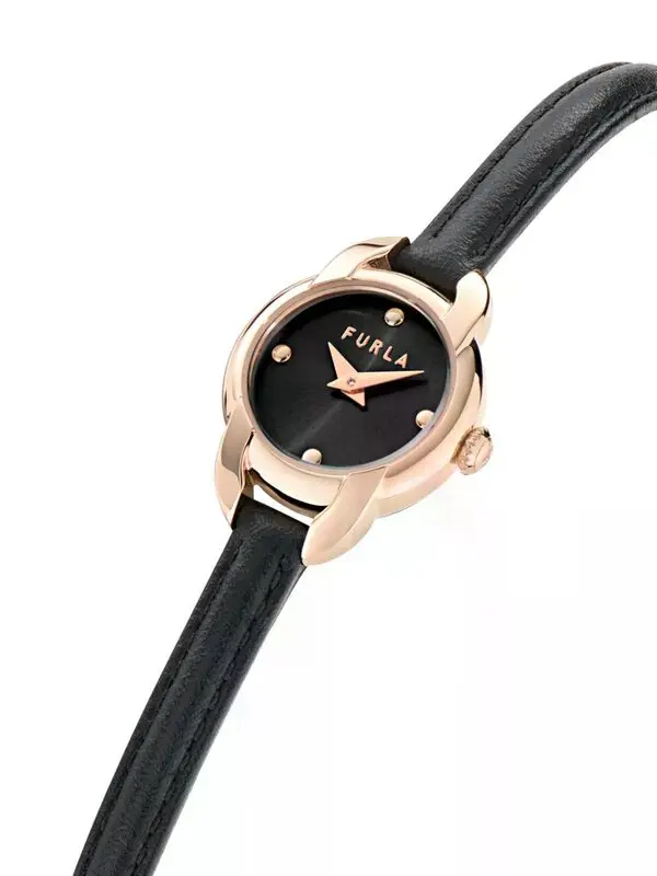 Furla Leather Strap Watch - Black