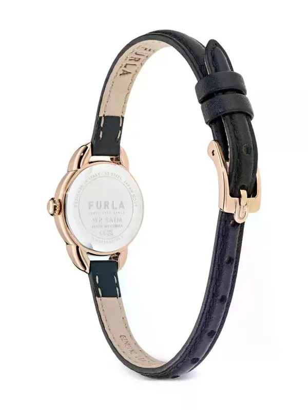 Furla Leather Strap Watch - Black