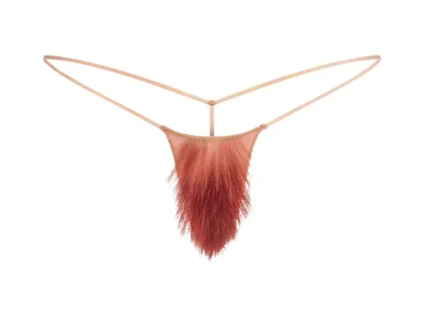 SKIMS Faux Hair Micro String Thong - Clay Ginger Straight