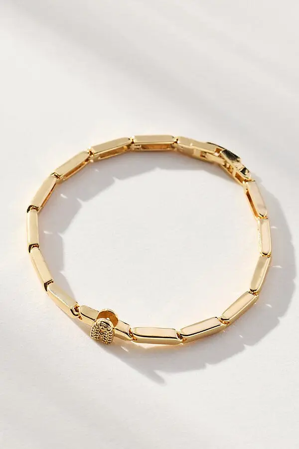 Anthropologie Crystal Linked Monogram Bracelet - A