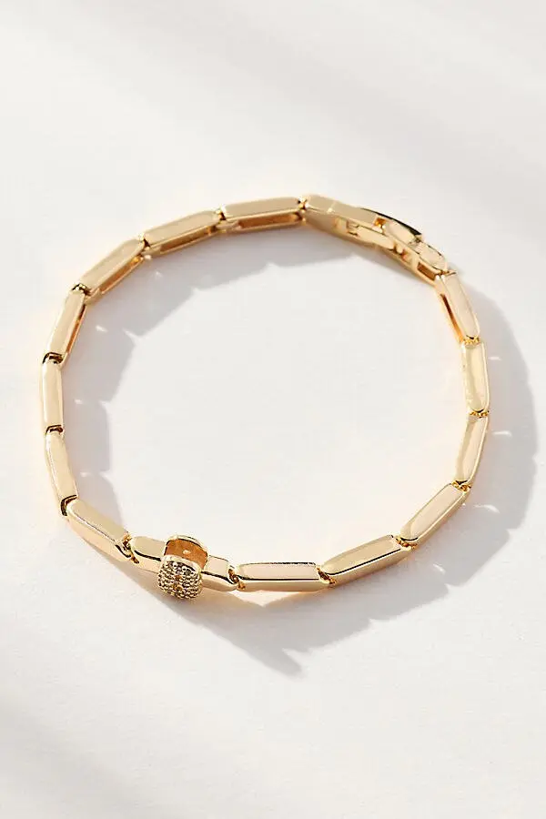 Anthropologie Crystal Linked Monogram Bracelet - B