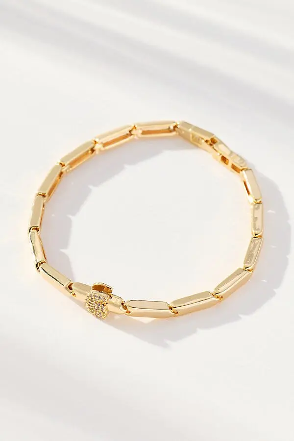 Anthropologie Crystal Linked Monogram Bracelet - E