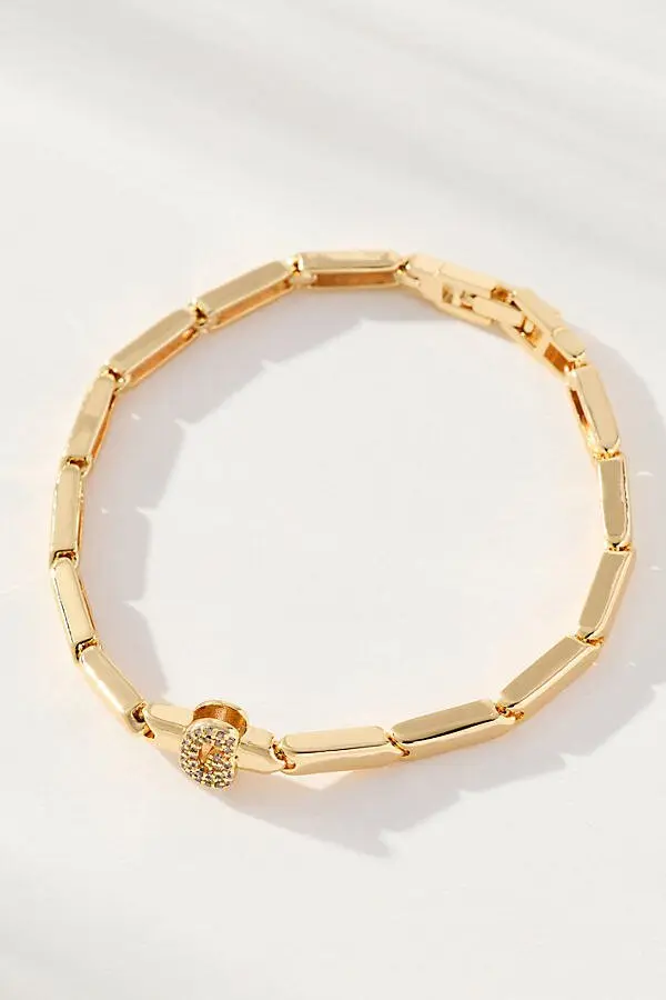 Anthropologie Crystal Linked Monogram Bracelet - G