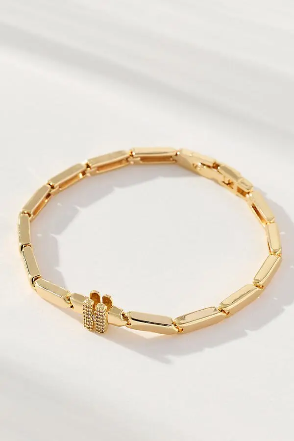 Anthropologie Crystal Linked Monogram Bracelet - H