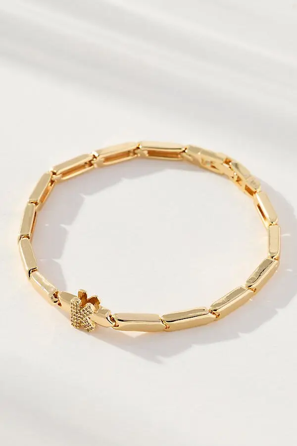 Anthropologie Crystal Linked Monogram Bracelet - K