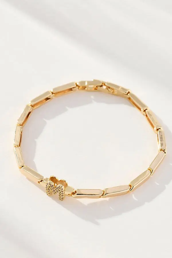 Anthropologie Crystal Linked Monogram Bracelet - M