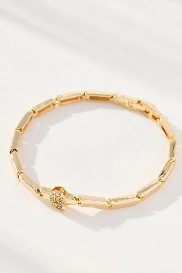 Anthropologie Crystal Linked Monogram Bracelet - Q