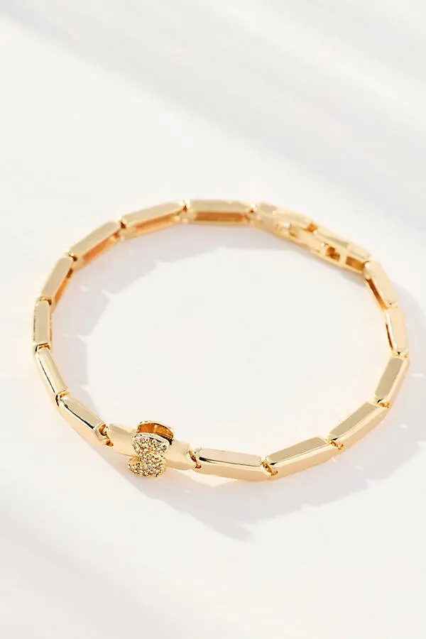 Anthropologie Crystal Linked Monogram Bracelet - S