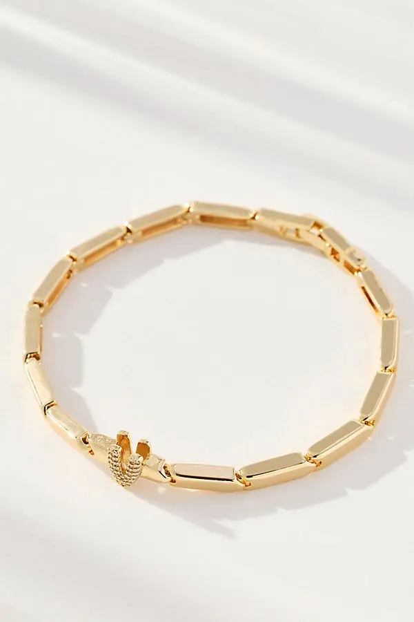 Anthropologie Crystal Linked Monogram Bracelet - V