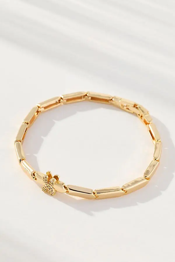 Anthropologie Crystal Linked Monogram Bracelet - X